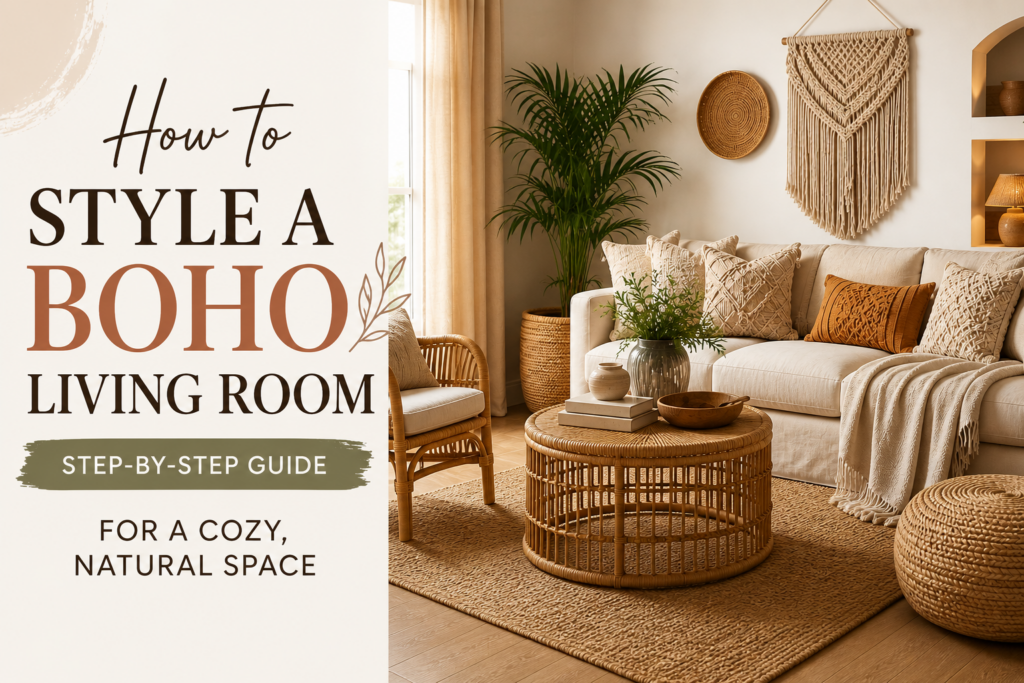 How to Style a Boho Living Room (Step-by-Step Guide for a Cozy, Natural ...